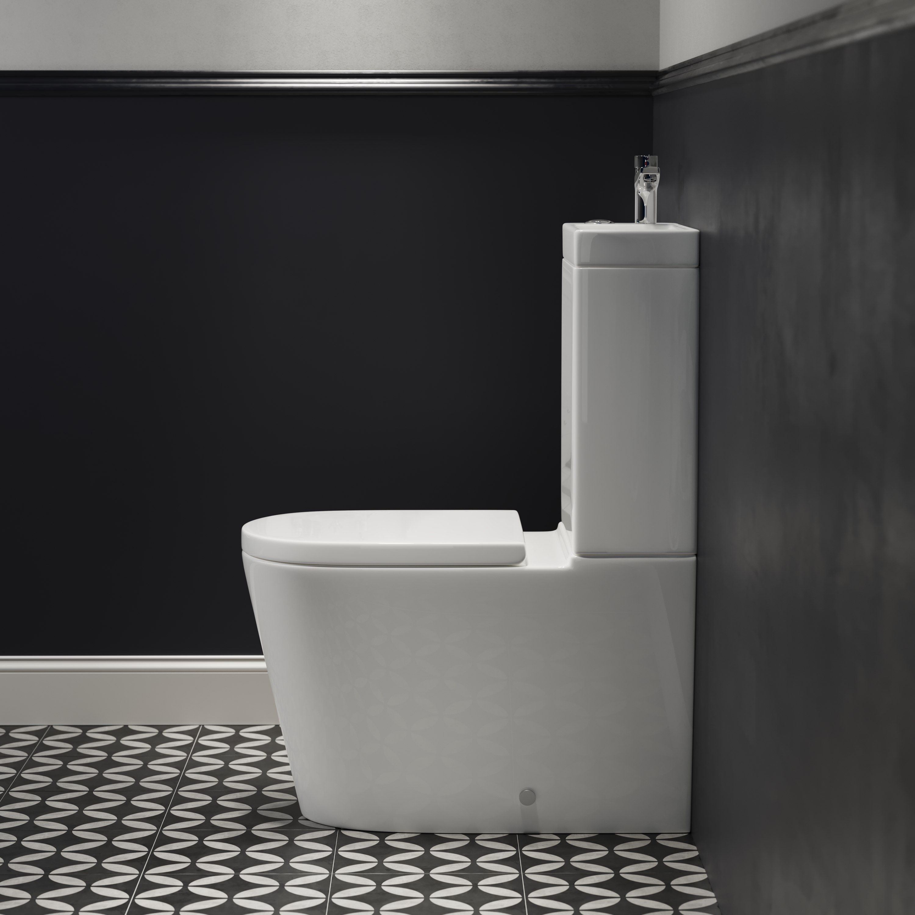 Harbour Clarity 2 in 1 Wash Basin & Close Coupled Closed Back Toilet ...