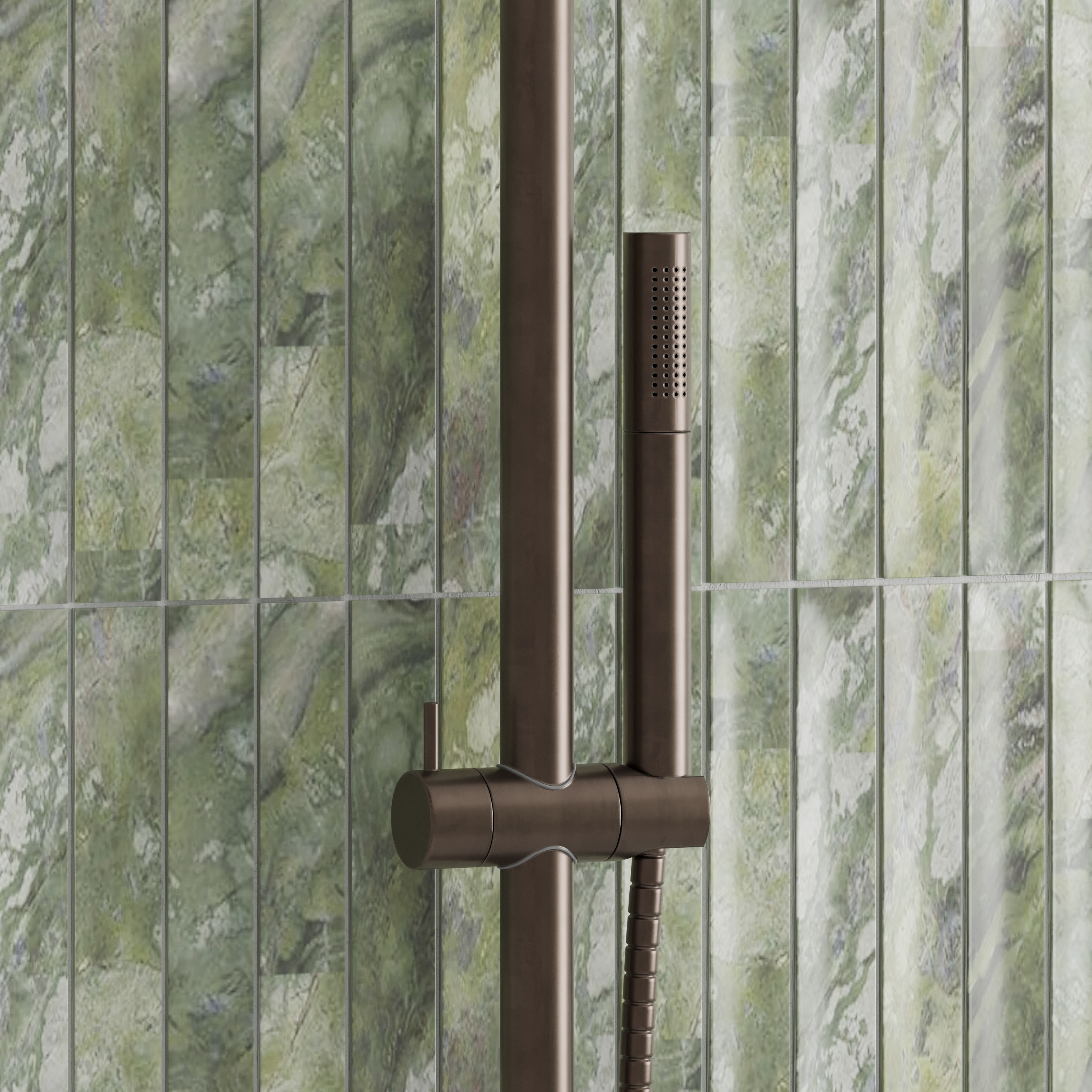 Core Concealed Thermostatic Valve, Fixed Head & Shower Rail Kit | Drench