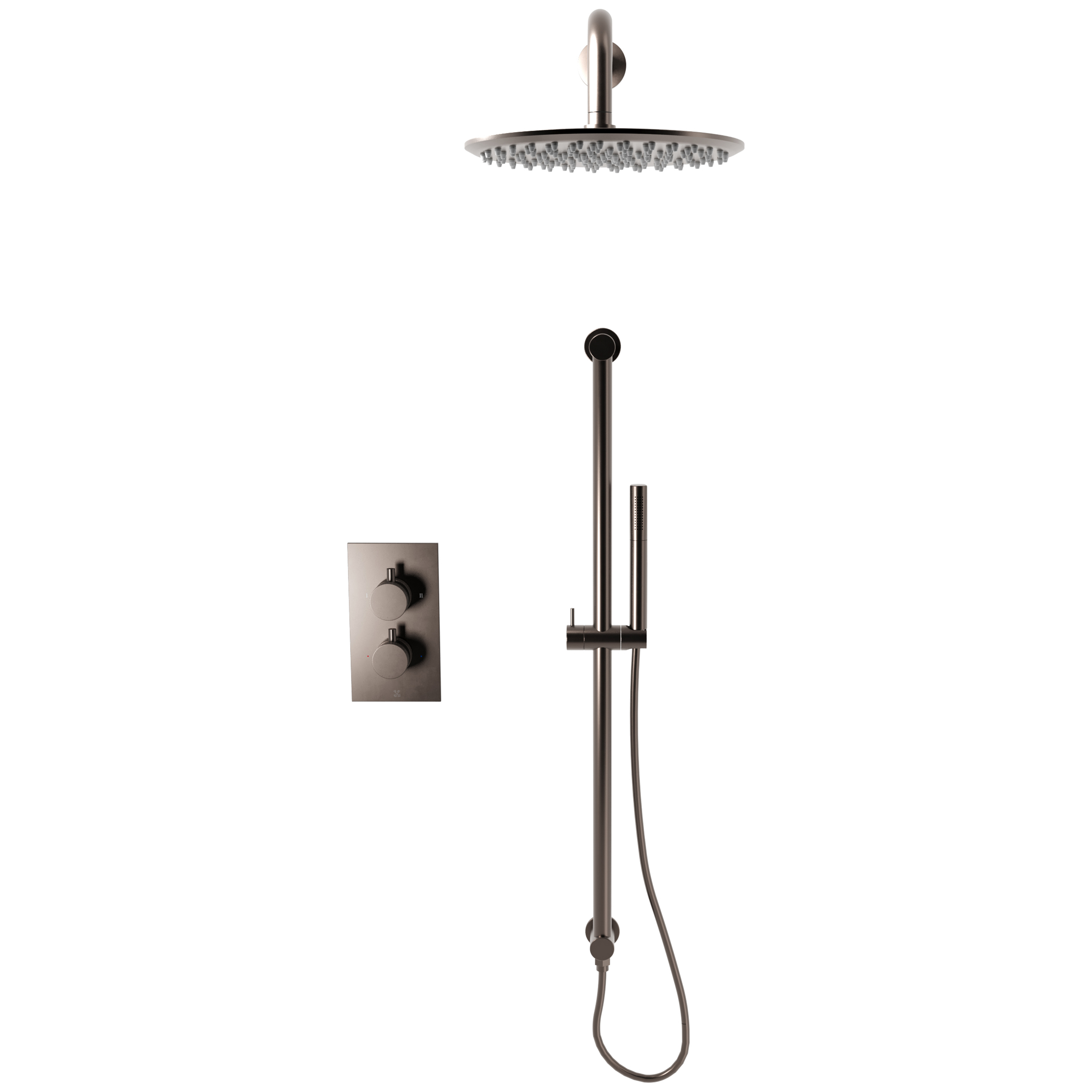 Core Concealed Thermostatic Valve, Fixed Head & Shower Rail Kit | Drench