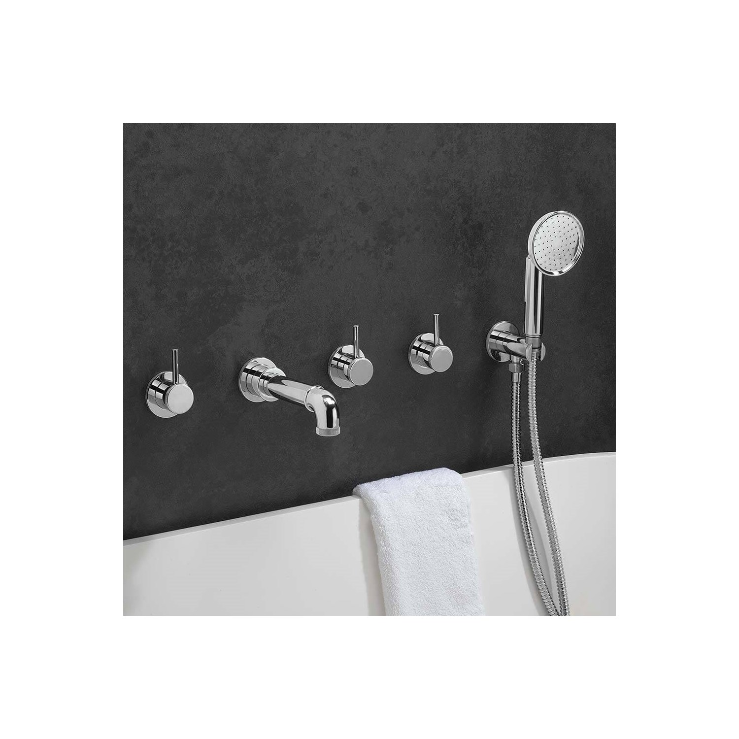 Crosswater MPRO Industrial 5 Hole Wall Mounted Bath Filler Tap with ...