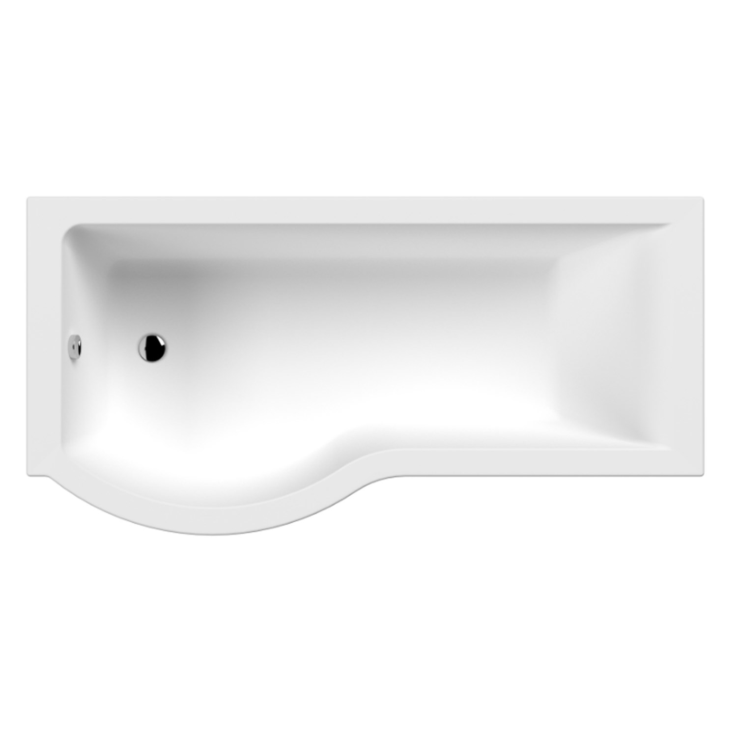 Drench P Shaped Shower Bath & Optional Panel - 1700mm | Drench