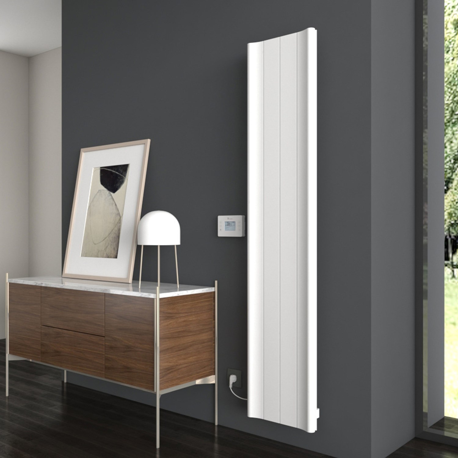 Carisa Boreas B Vertical Electric Single Panel Aluminium Radiator with ...