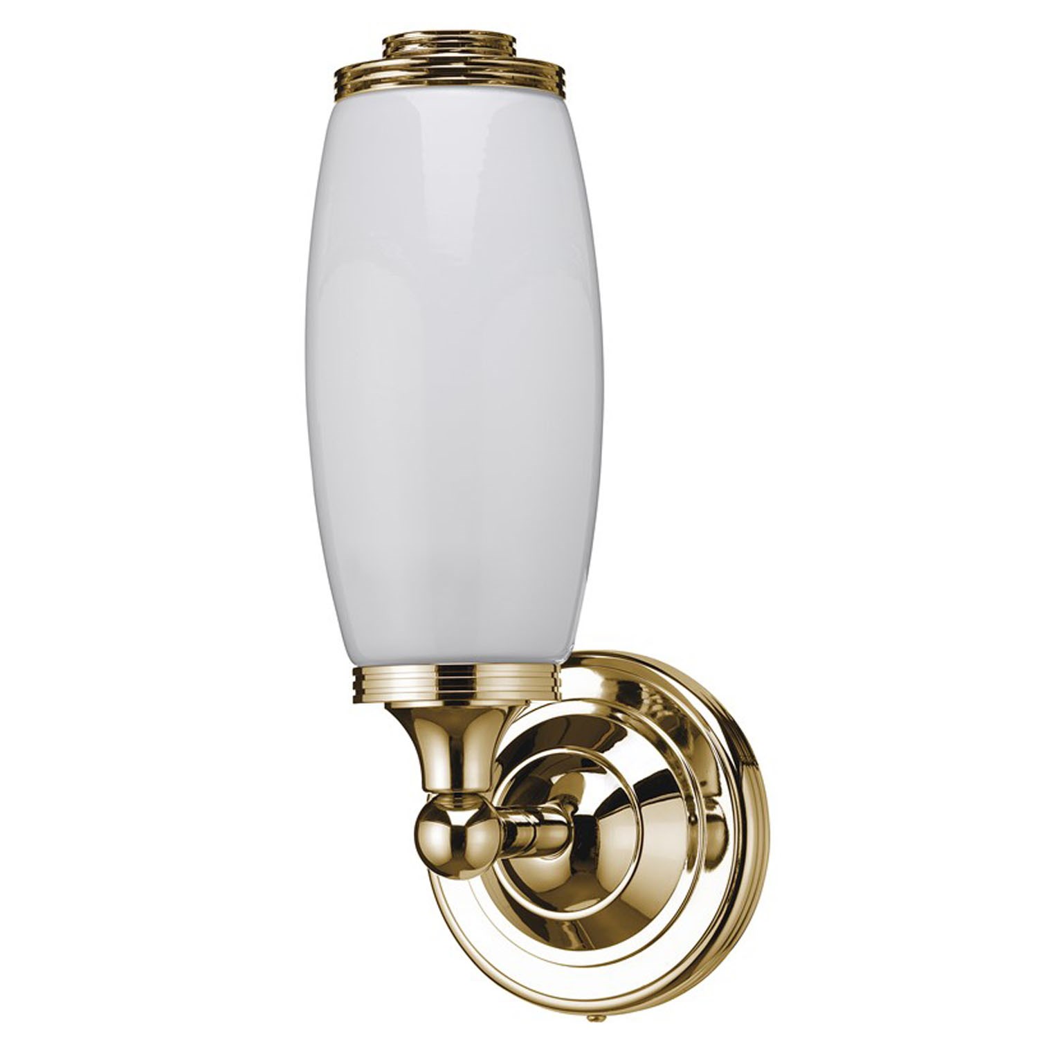 Burlington LED Round Bathroom Wall Light with Opal Frosted Glass Tube ...