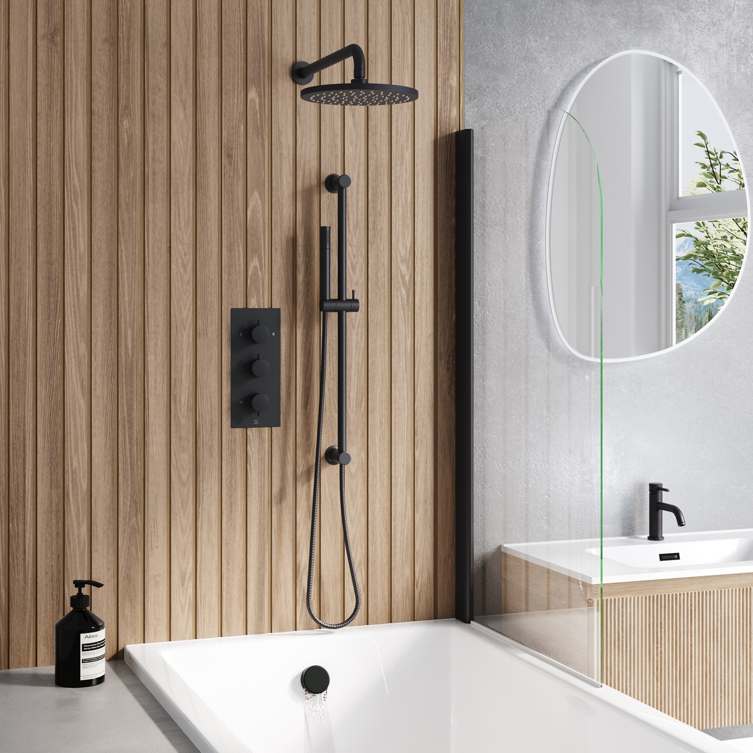 Core Shower Package with 3 Outlet Concealed Valve, Fixed Shower Head ...