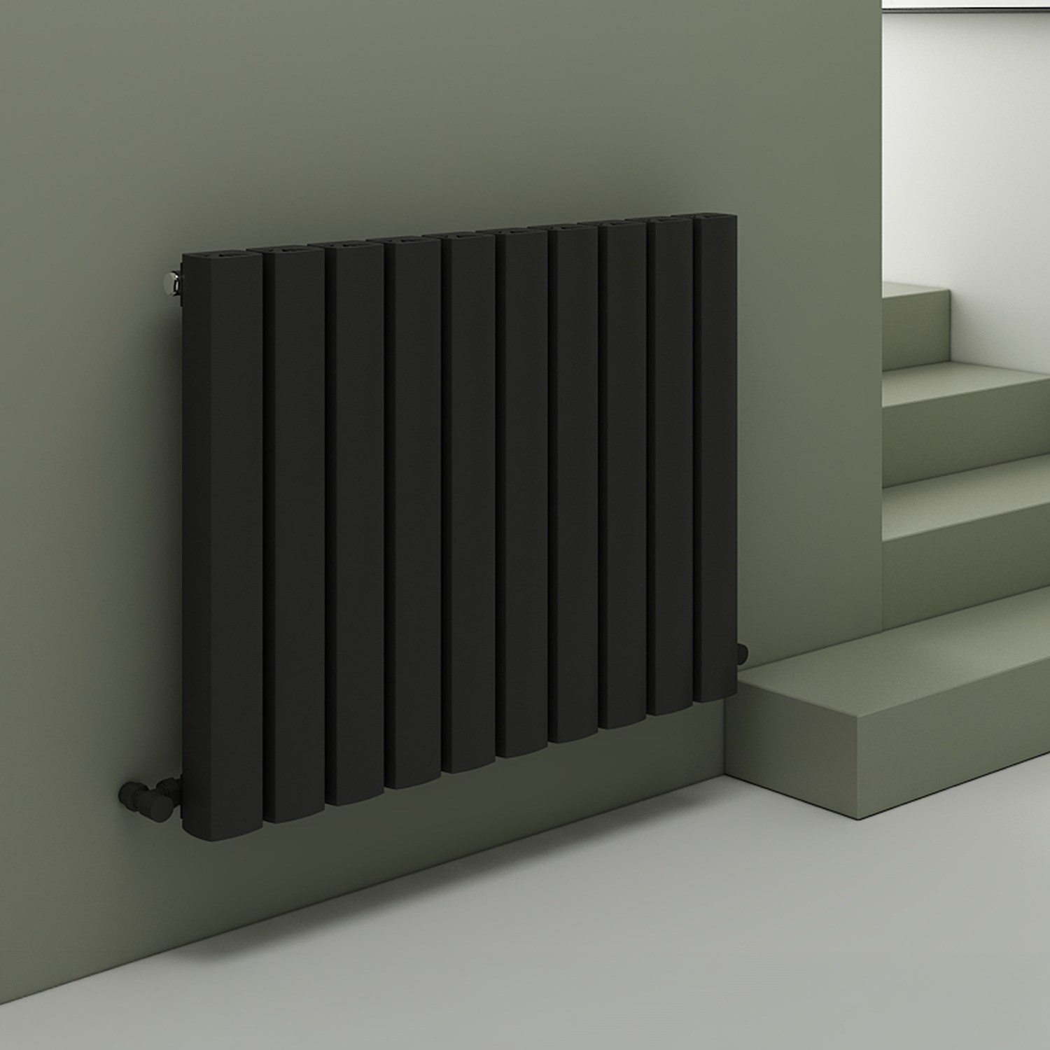 Carisa Vesta Oval Single Panel Horizontal Aluminium Radiator | Drench
