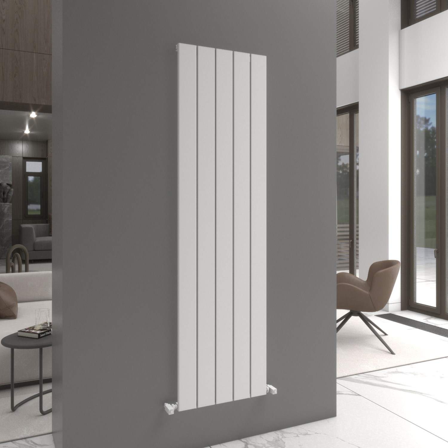 Carisa Angers Single Panel Vertical Aluminium Radiator | Drench