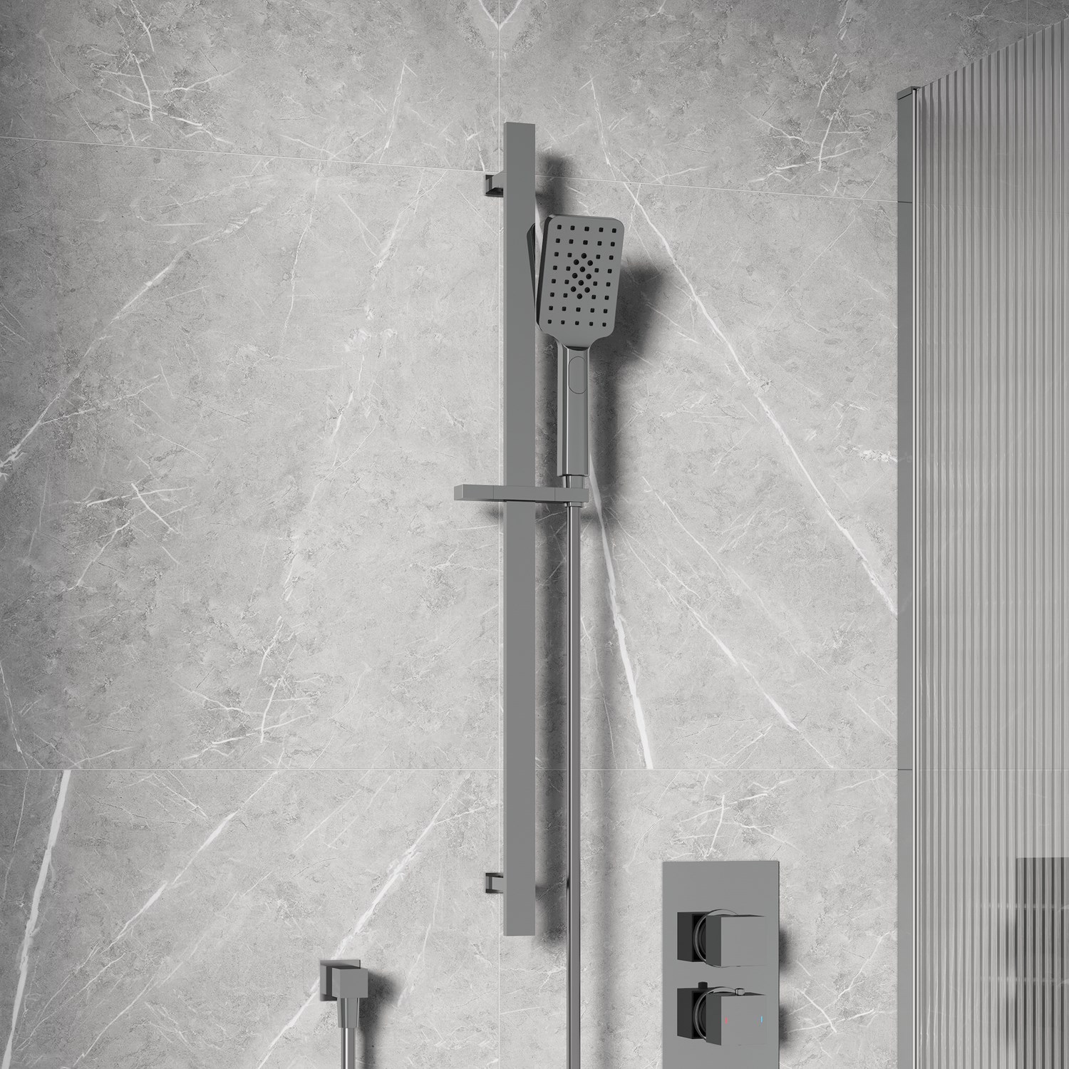 Harbour Status Slide Rail Shower Kit with Shower Handset & Hose ...