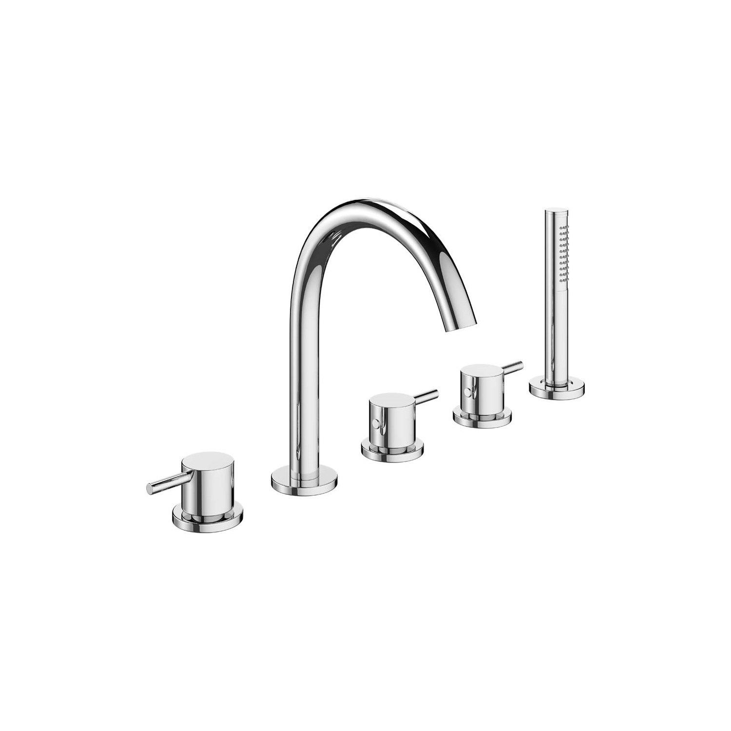 Crosswater MPRO 5 Hole Bath Mixer Tap with Shower Handset - Chrome | Drench
