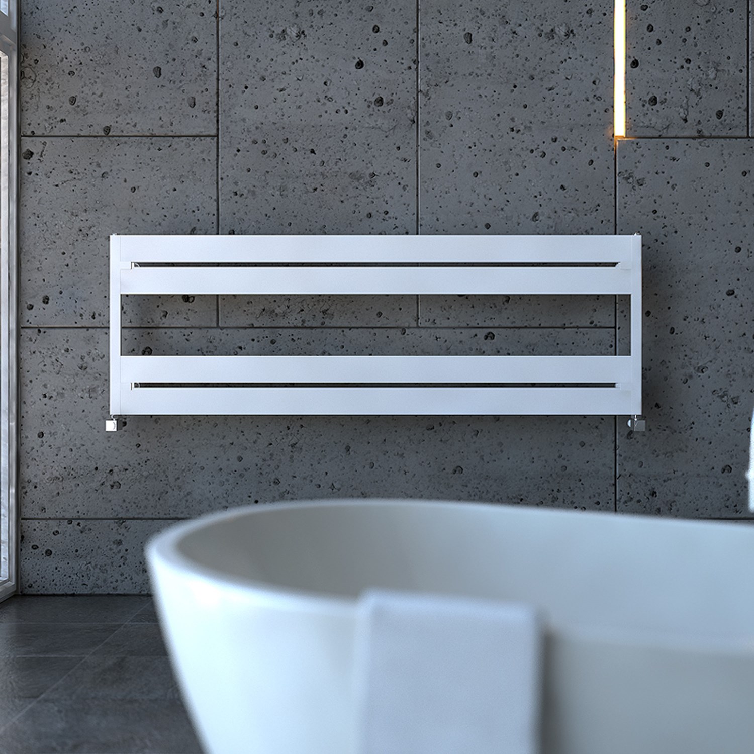 Carisa Mack Bath Horizontal Aluminium Heated Towel Rail - 505 x 1500mm ...