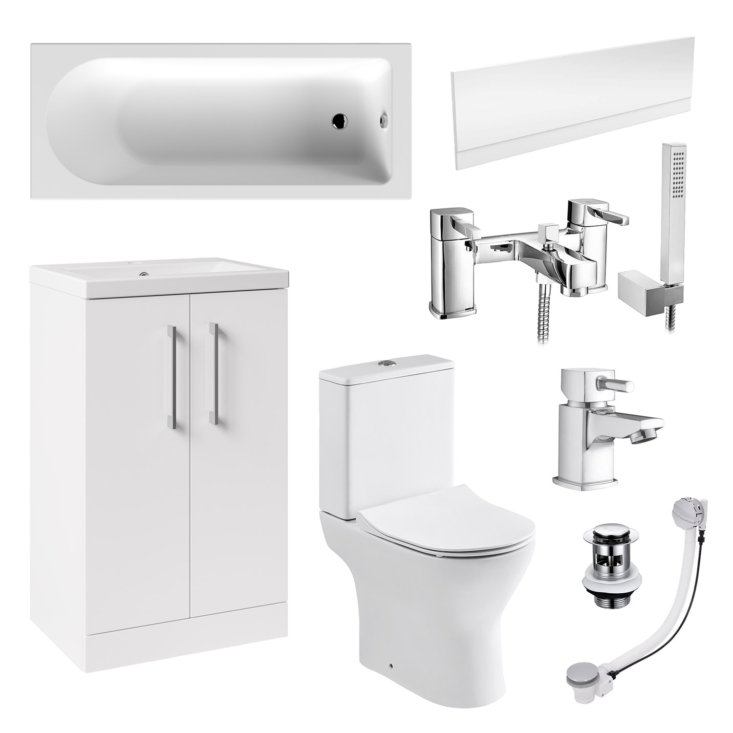 Erin Complete Vanity Unit Bathroom Suite with Rimless Toilet | Drench