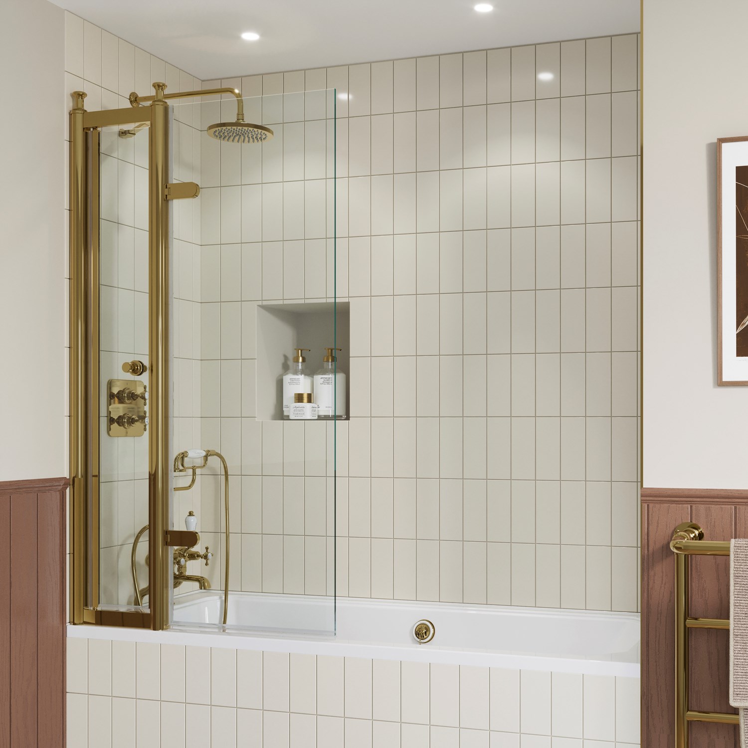 Burlington Classique 1909 8mm Hinged Bath Screen with Access Door ...