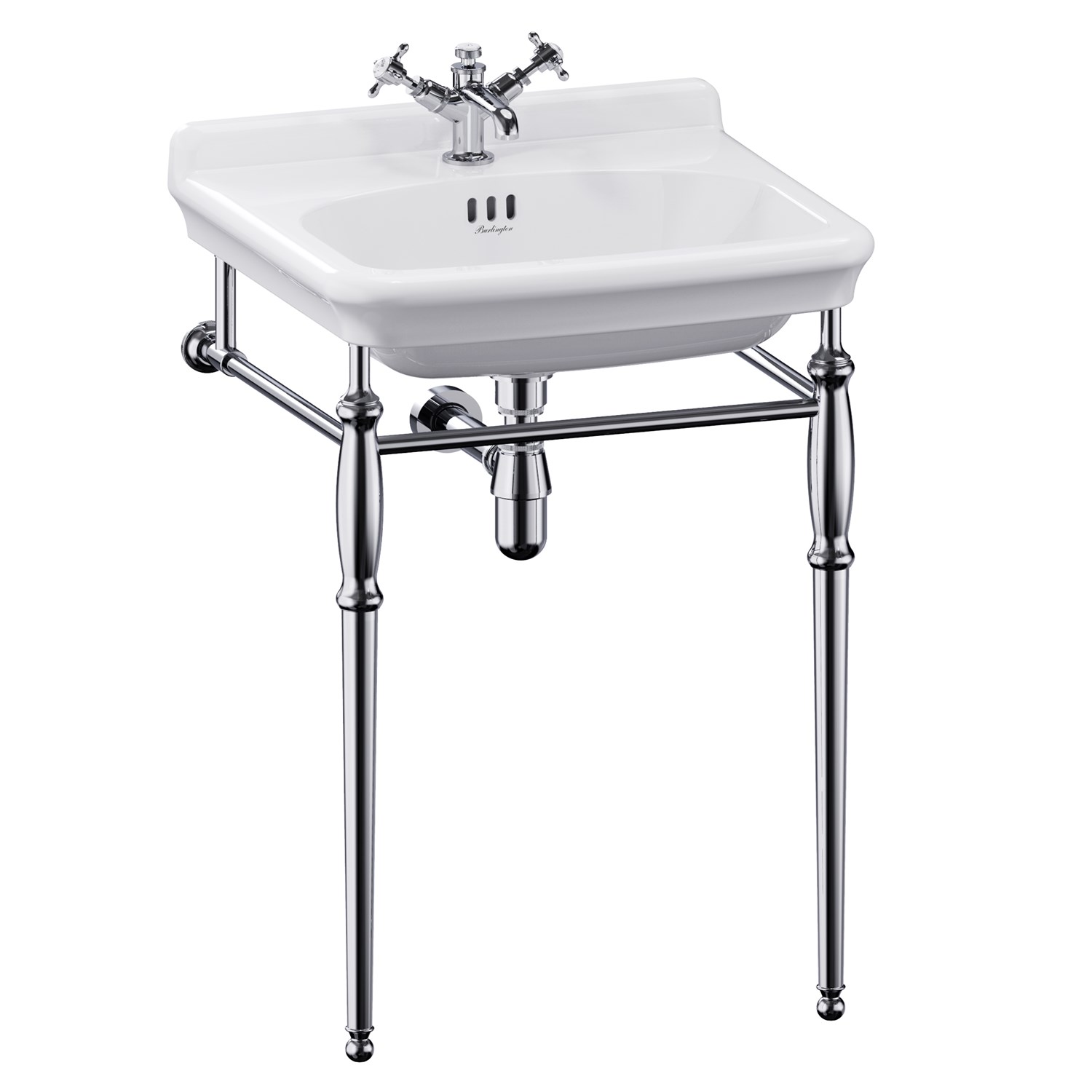 Burlington Guild Chrome Wash Stand & 620mm Basin | Drench