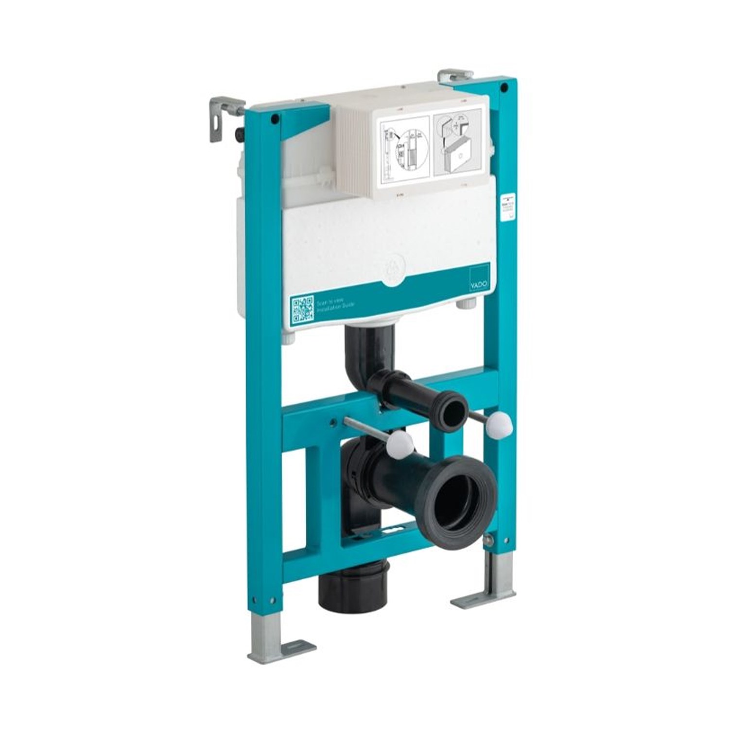 Vado Short 835mm Frame & Cistern with Adjustable Height | Drench