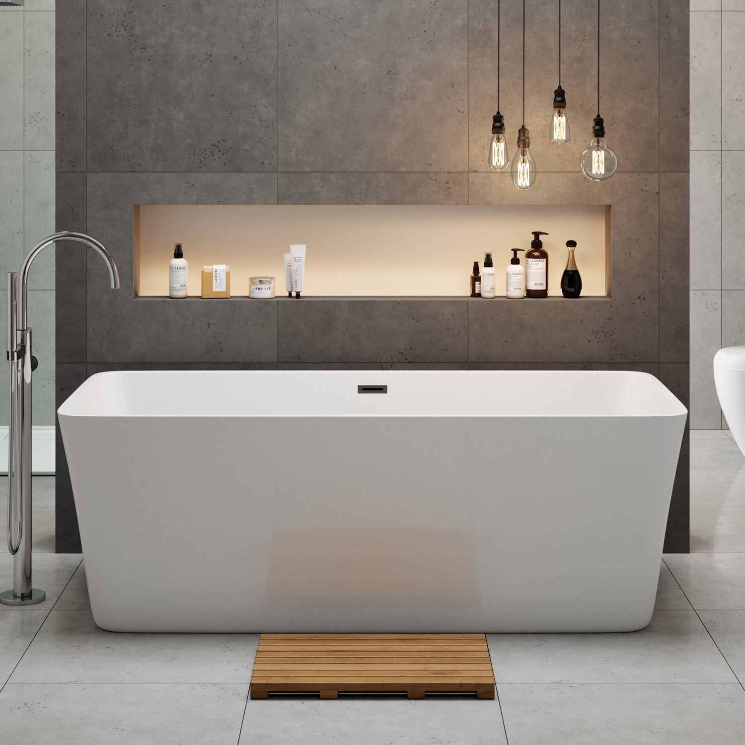George Acrylic White Freestanding Bath - 1700 x 750mm | Drench
