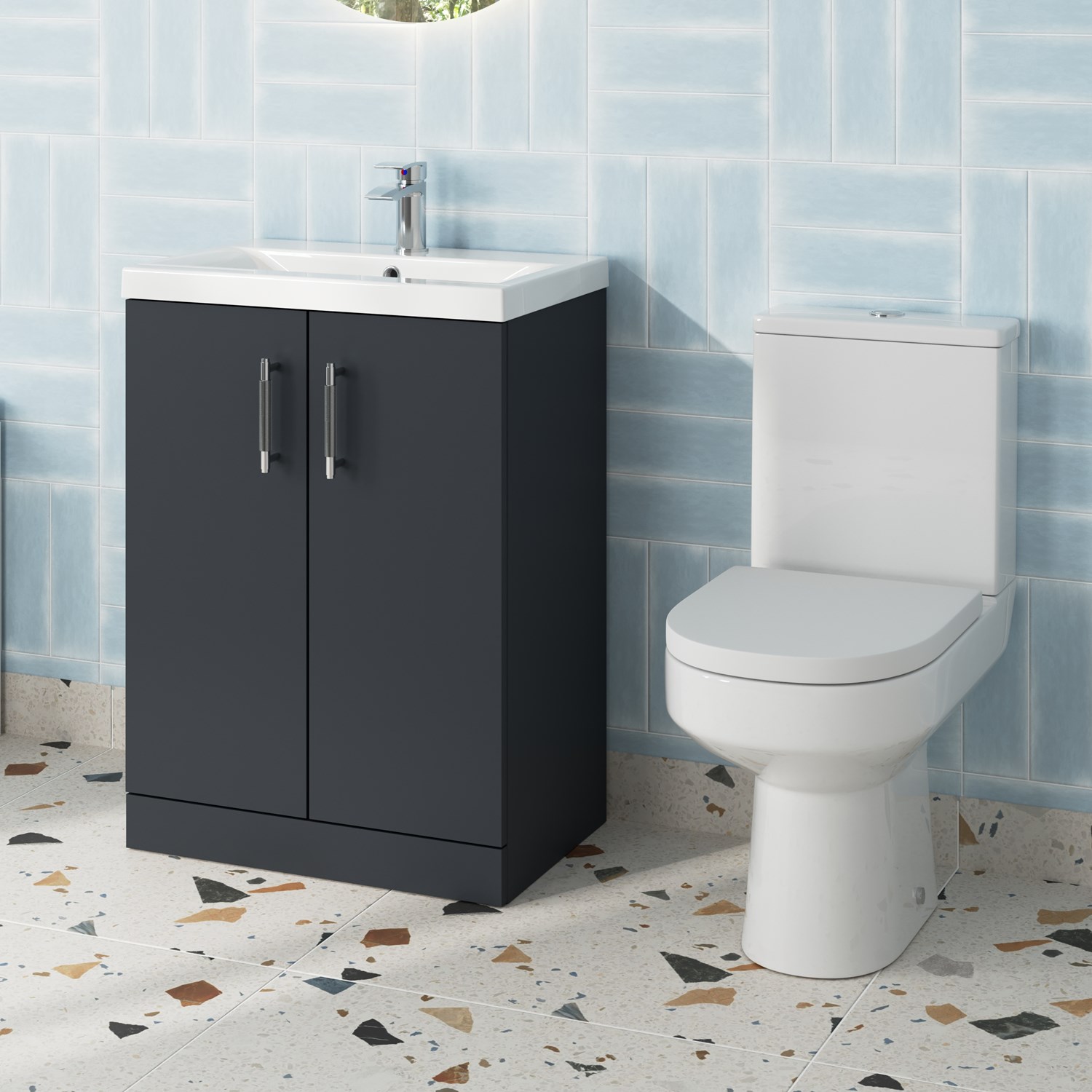 Erin Rimless Toilet & Vanity Unit Bathroom Suite | Drench