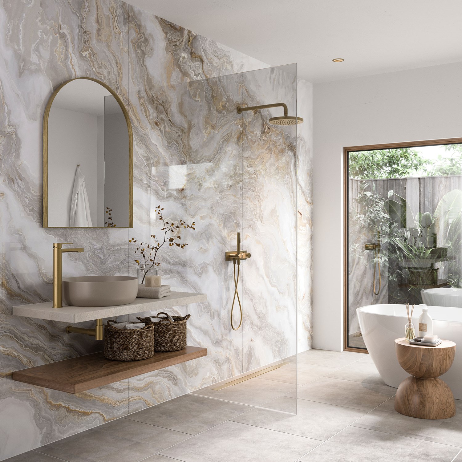 Showerwall Onyx Smoke Acrylic Bathroom Wall Panel | Drench