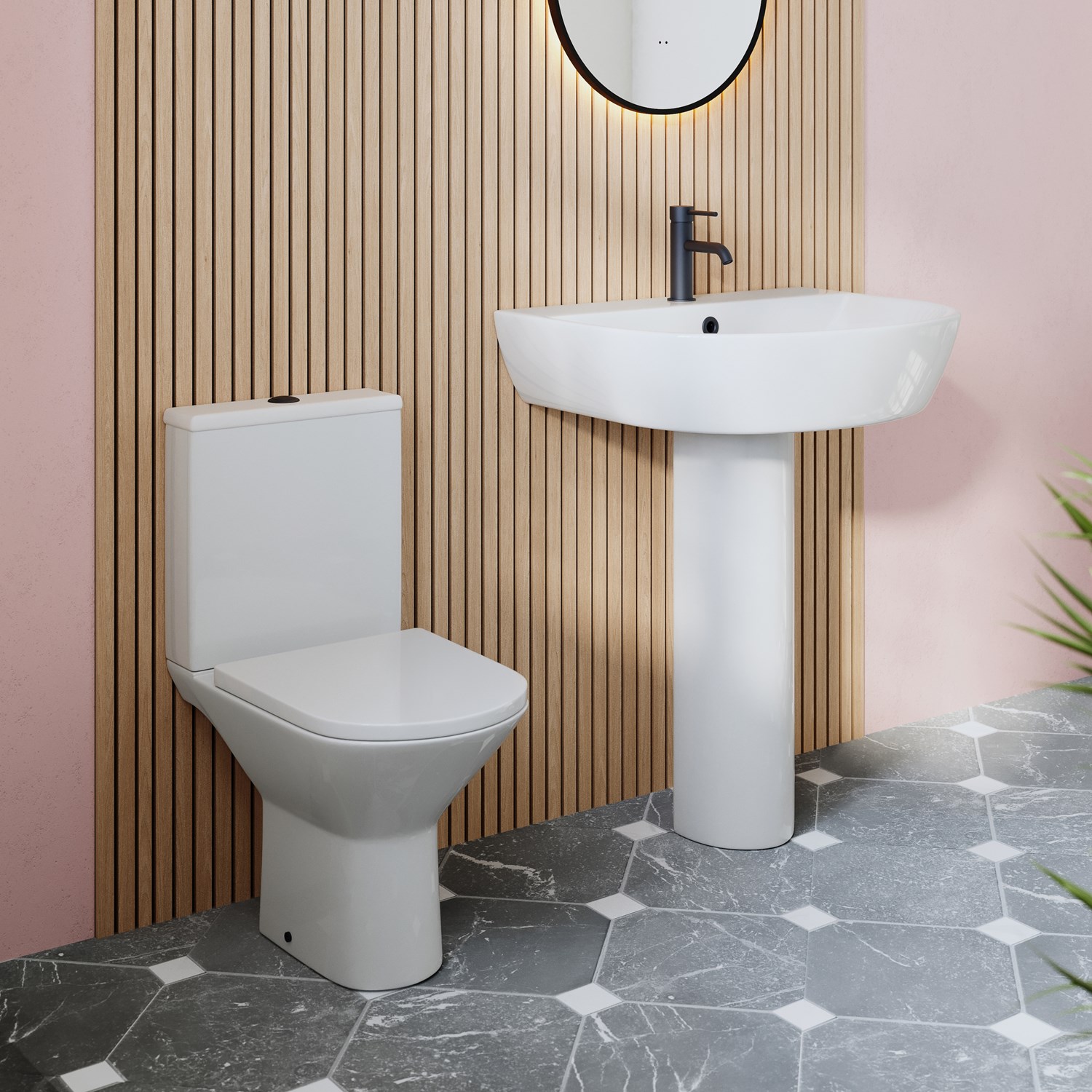 Harbour Identity Rimless Toilet & Basin Bathroom Suite | Drench