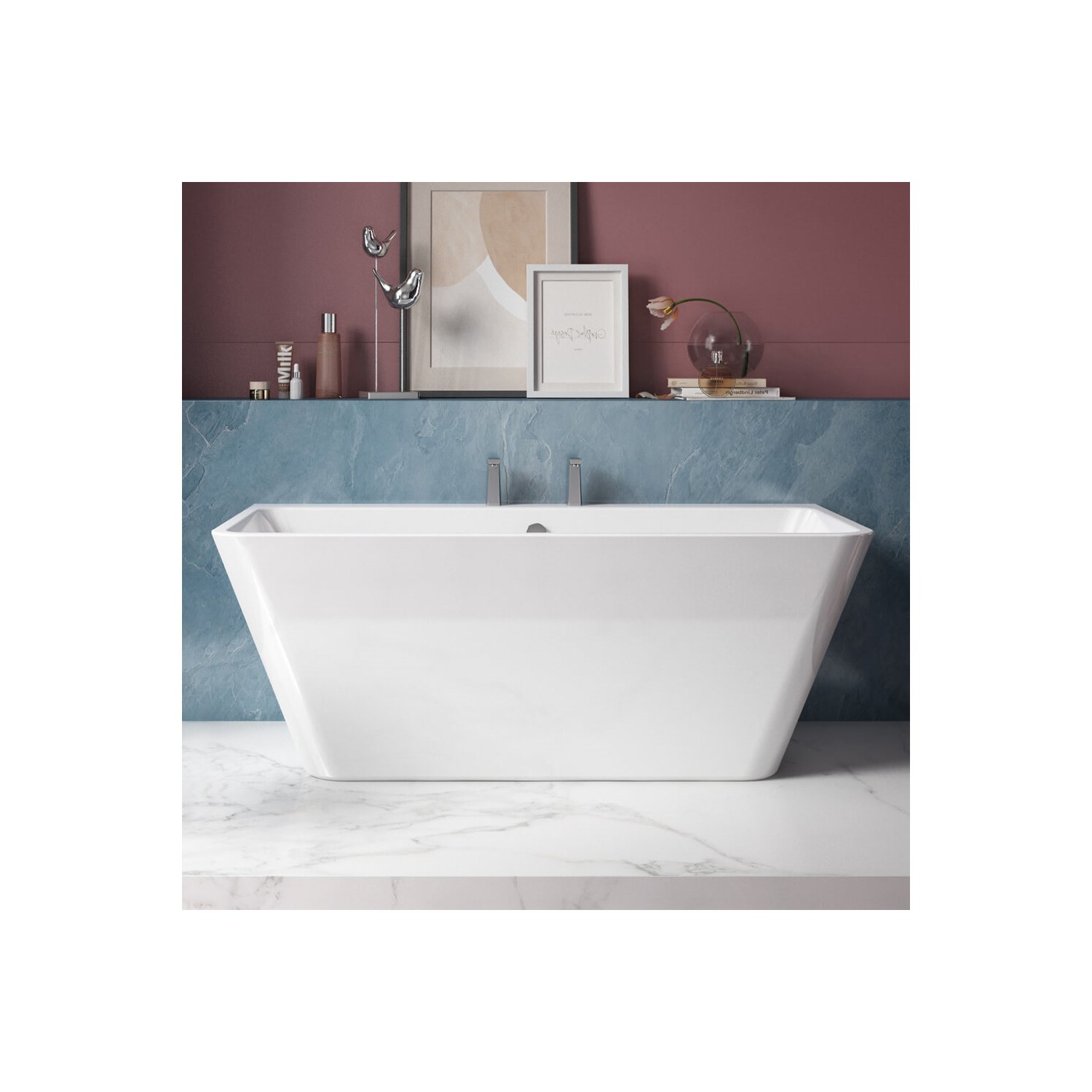 Charlotte Edwards Eris White Back to Wall Bath - 1500 x 750mm | Drench