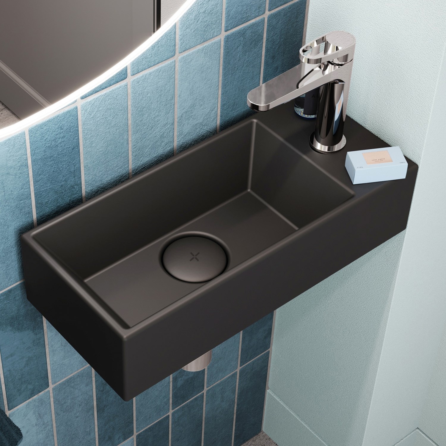 Crosswater Beck 450mm Cloakroom Wall Hung Basin with Waste | Drench