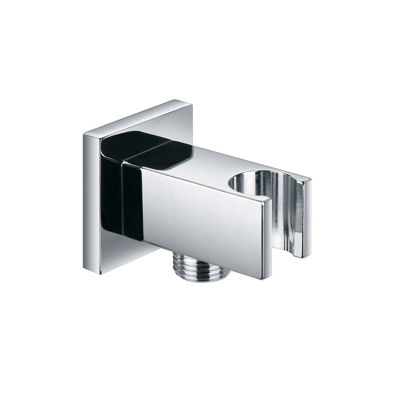 Imex Square Wall Elbow Outlet with Handset Holder | Drench
