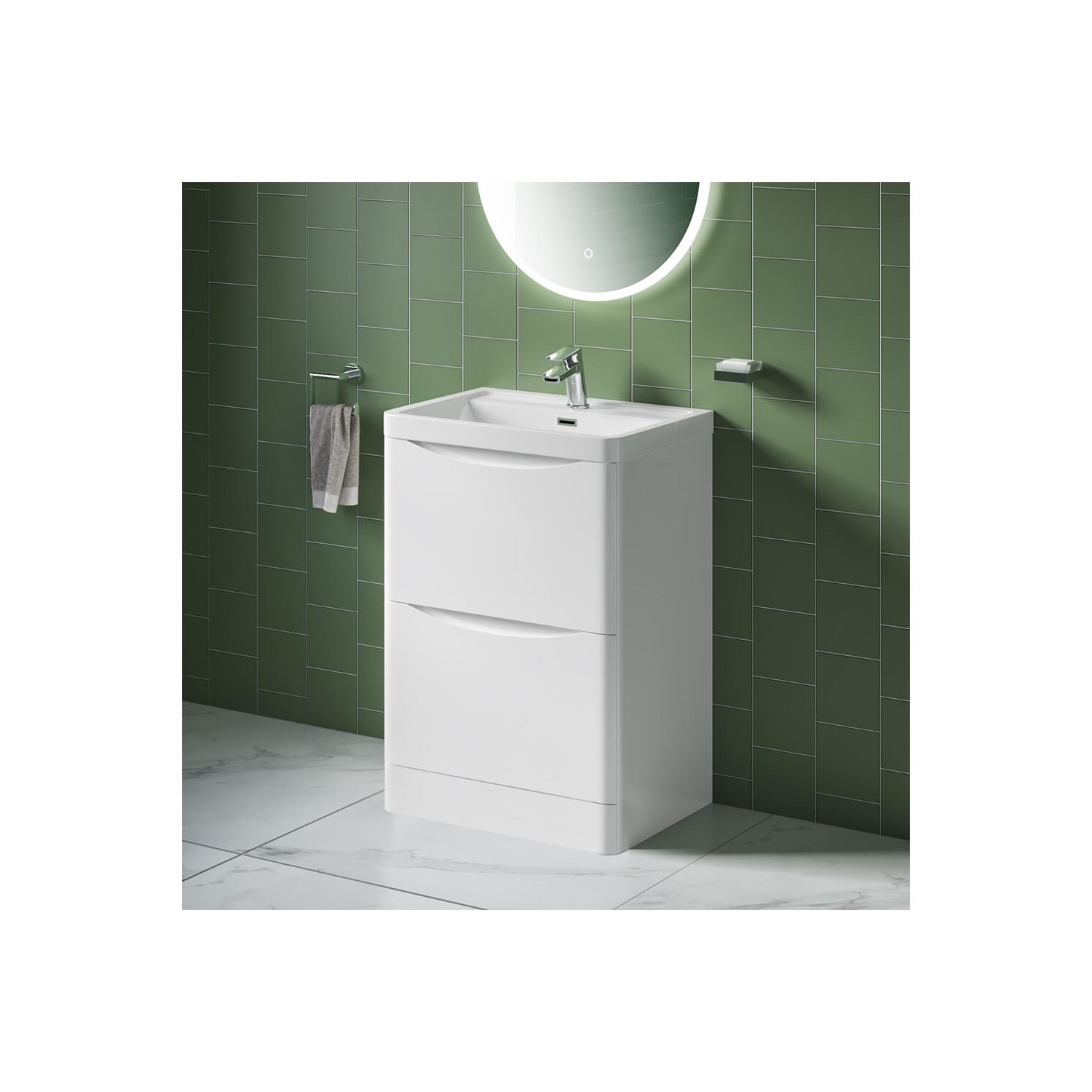 Harbour Clarity 600mm Floorstanding Vanity Unit & Basin | Drench