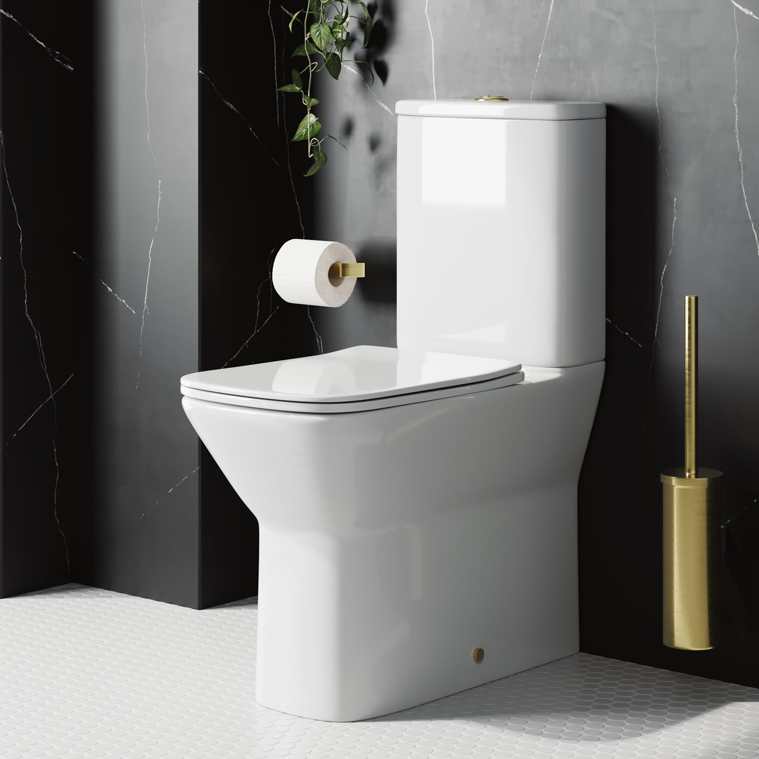 Harbour Alchemy Rimless Back to Wall Comfort Height Toilet & Soft Close ...