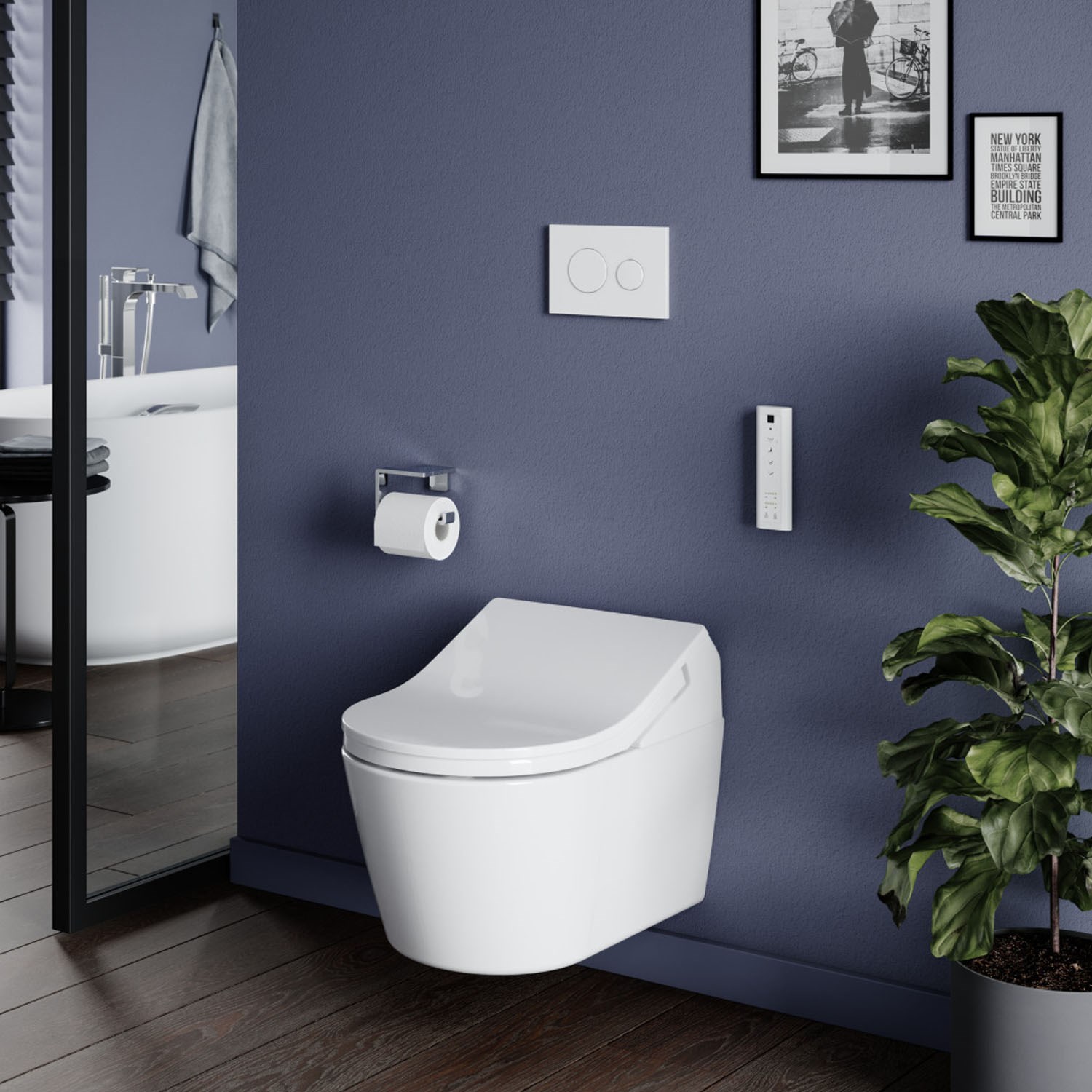 TOTO Washlet RX Rimless Wall Hung Smart Toilet with Soft Close Heated ...