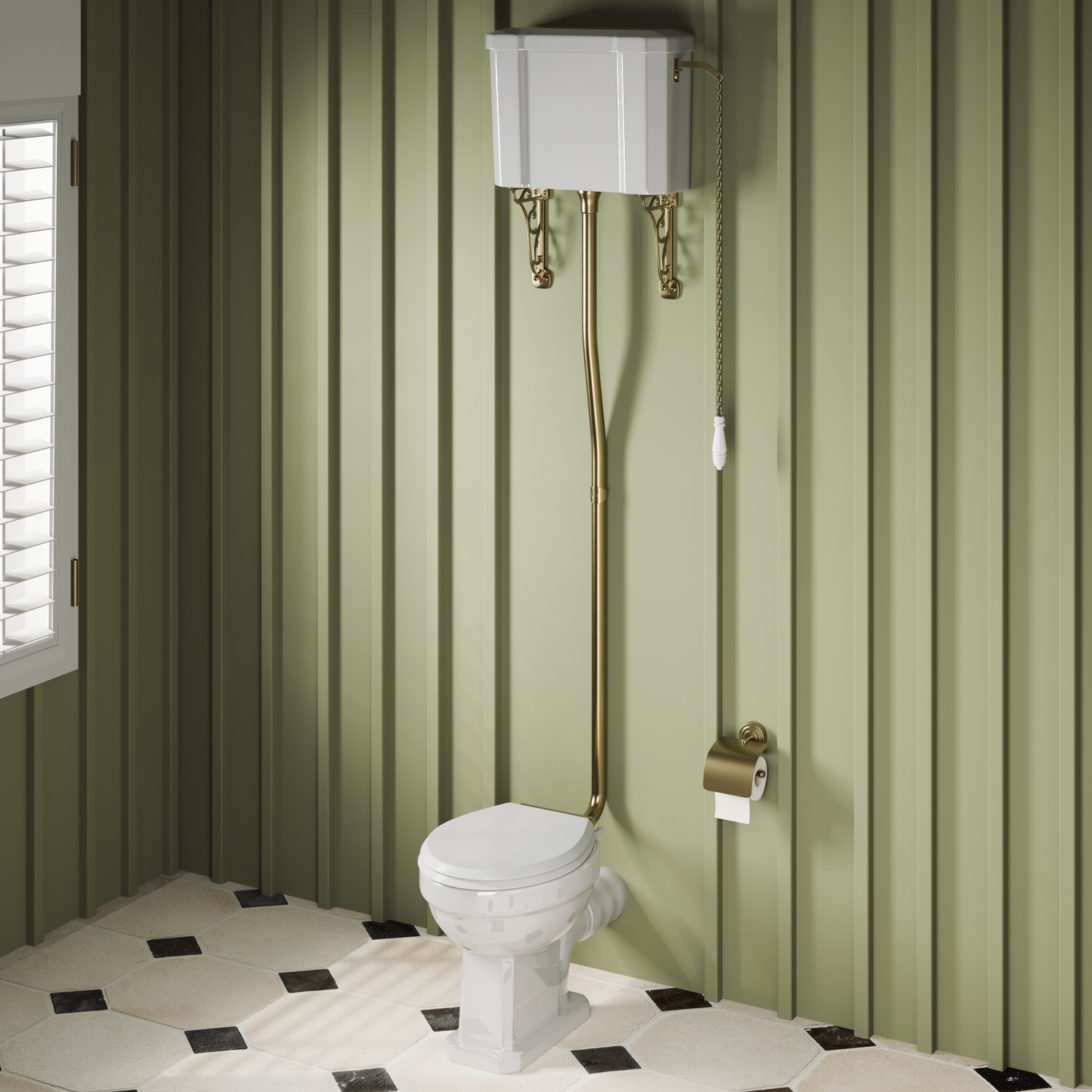 Butler & Rose Catherine Traditional High Level Toilet with Pan, Cistern ...