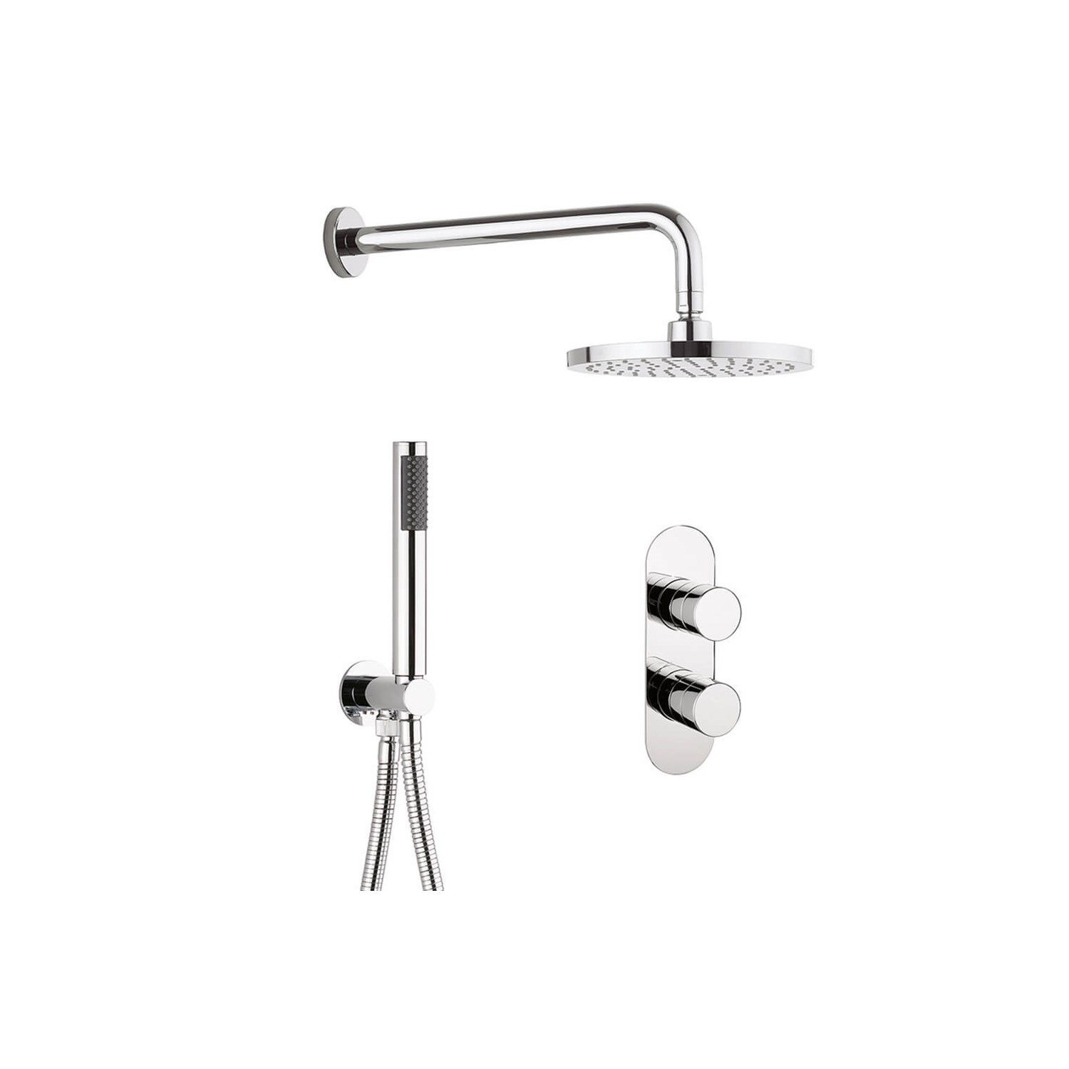 Crosswater Central 2 Outlet 2 Handle Shower Bundle - Chrome | Drench