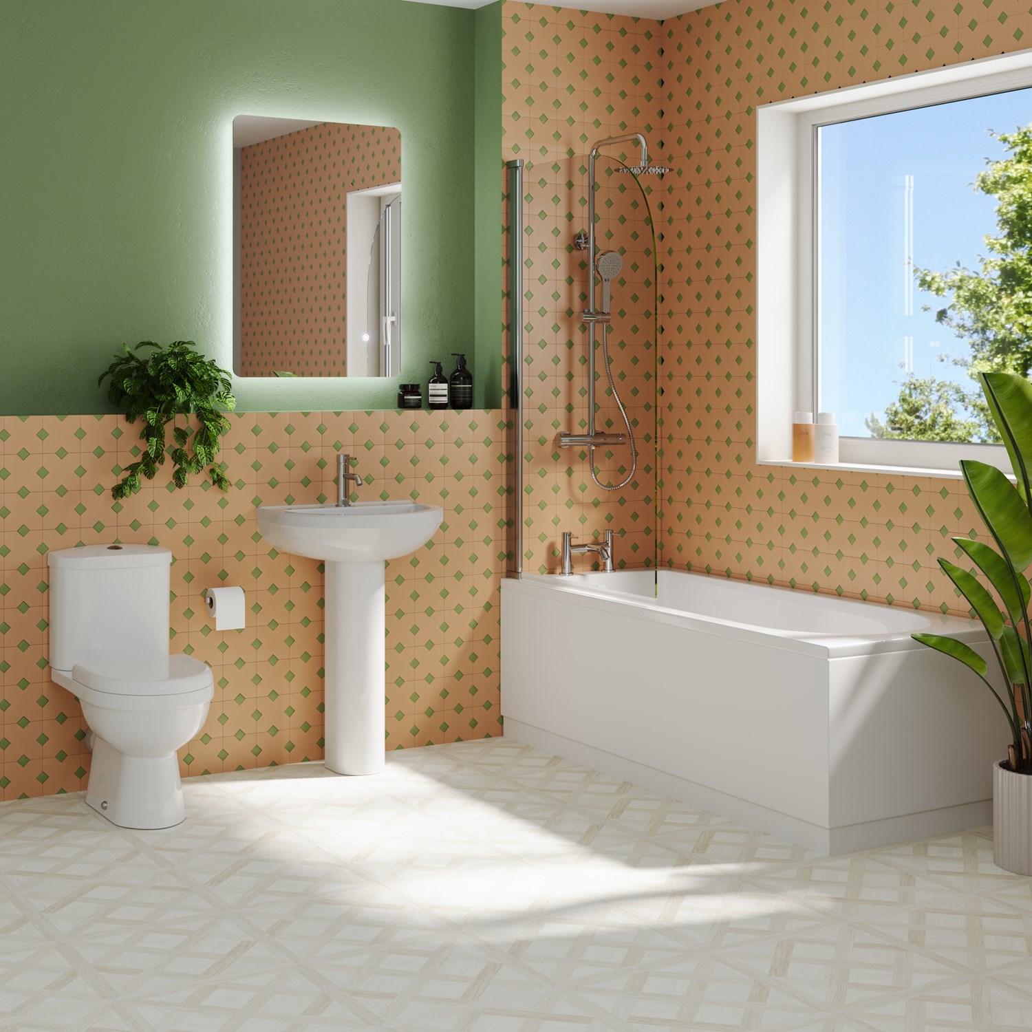 Vellamo Connect Complete Bathroom Suite with Shower Bath | Drench