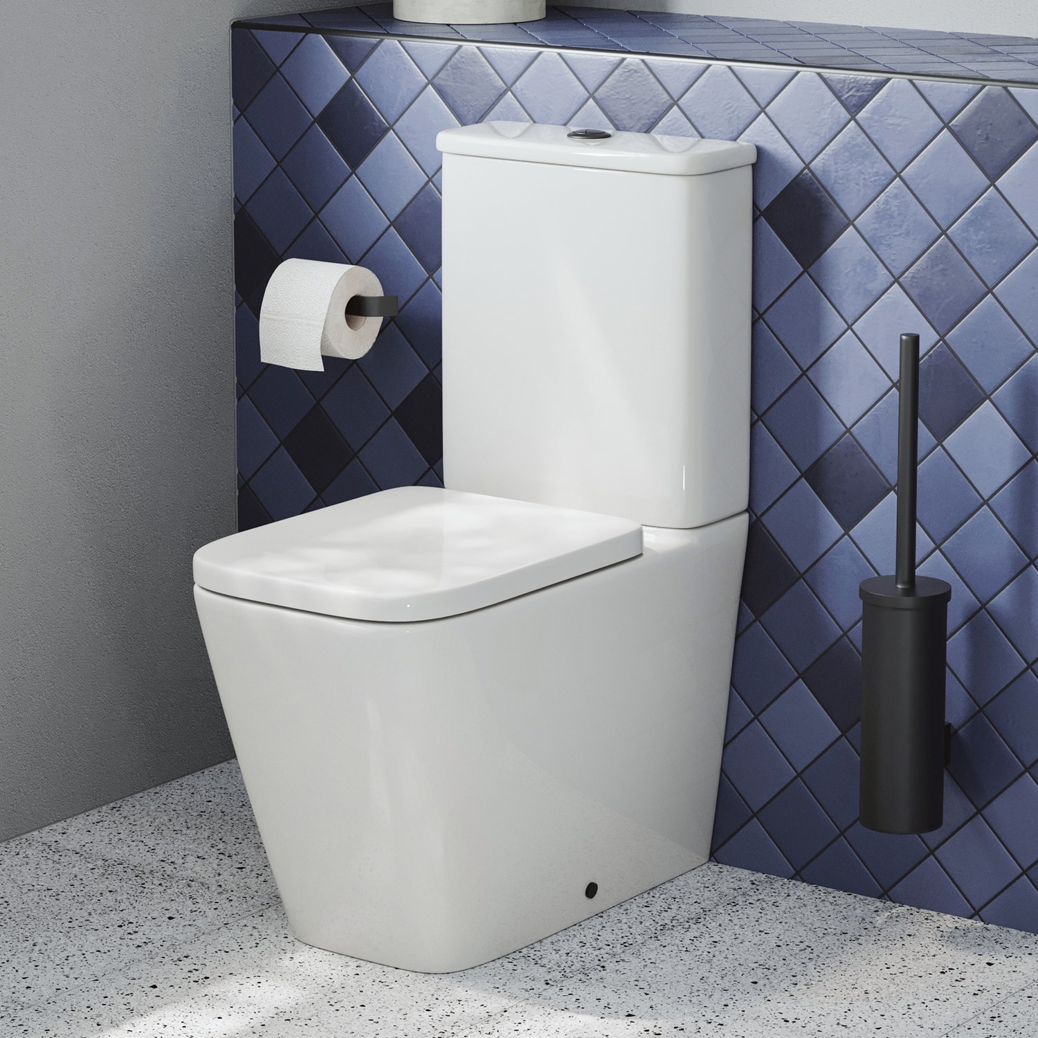 Harbour Unity Rimless BTW Close Coupled Toilet & Soft Close Seat | Drench