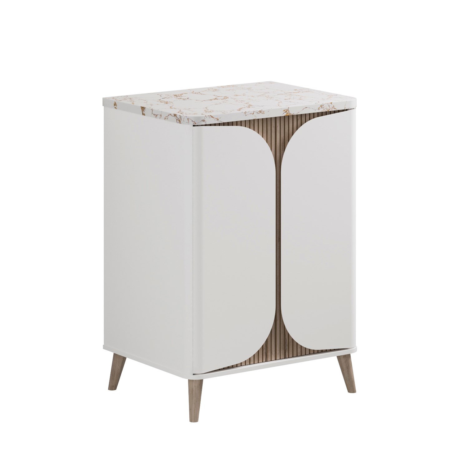 Crosswater Tambour 600mm Floorstanding Double Door Vanity Unit & Gold ...