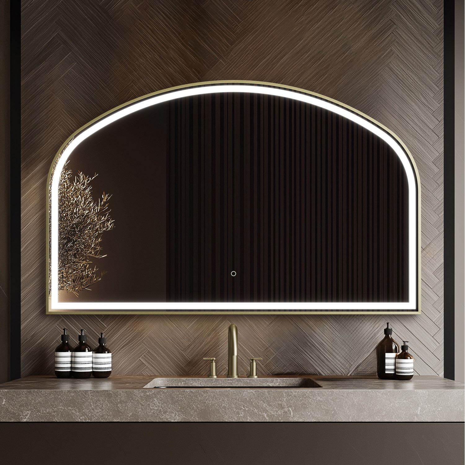 Origins Living Lomax Light Overmantle Arch LED Illuminated Mirror with ...