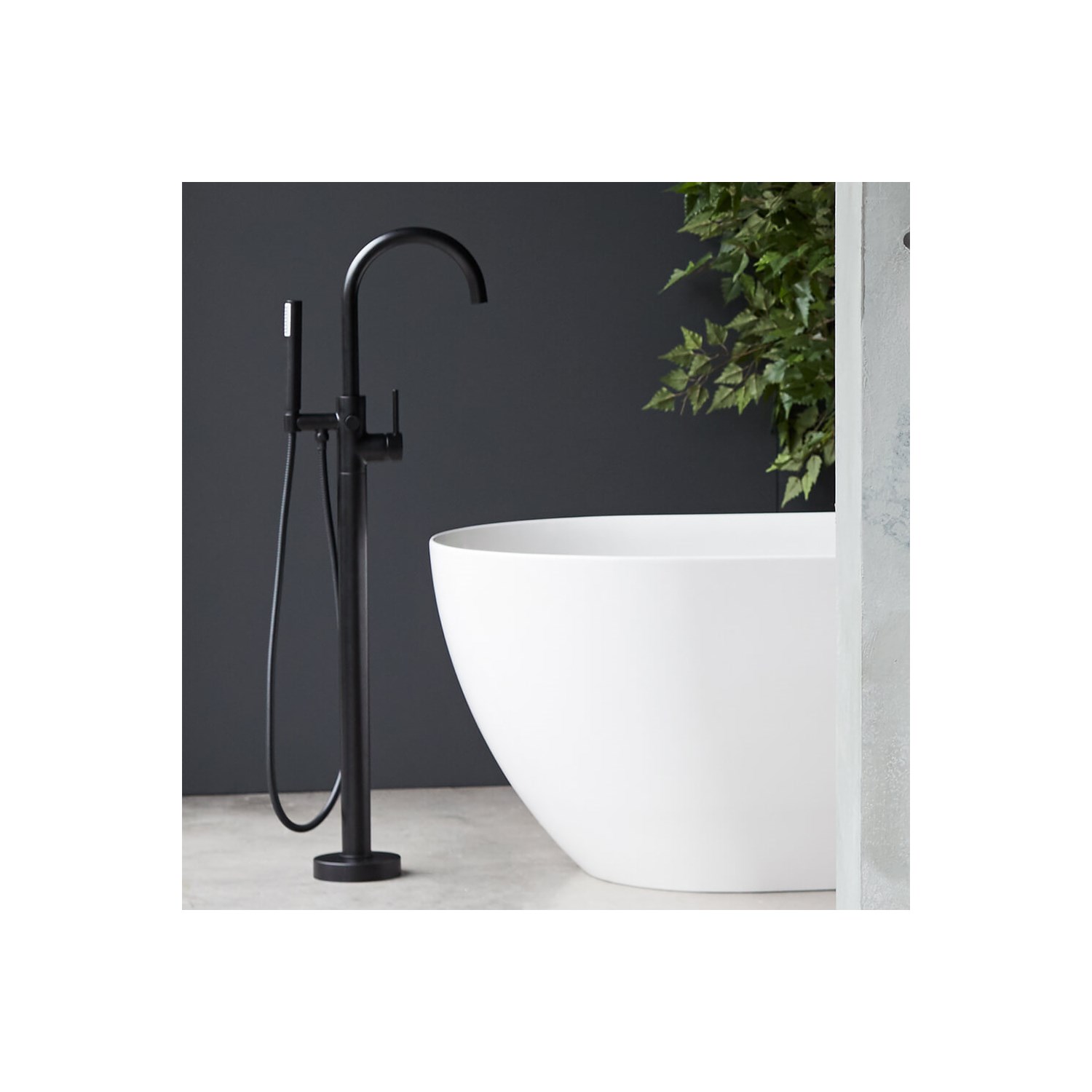 Britton Bathrooms Hoxton Floorstanding Bath Shower Mixer Tap - Matt ...