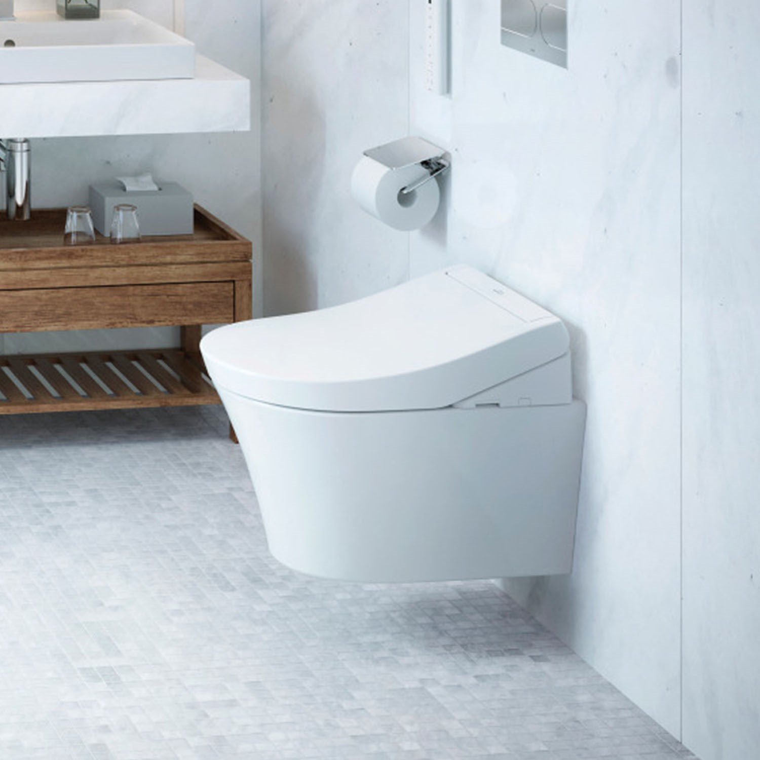TOTO Washlet RG Rimless Wall Hung Smart Toilet with Soft Close Seat ...
