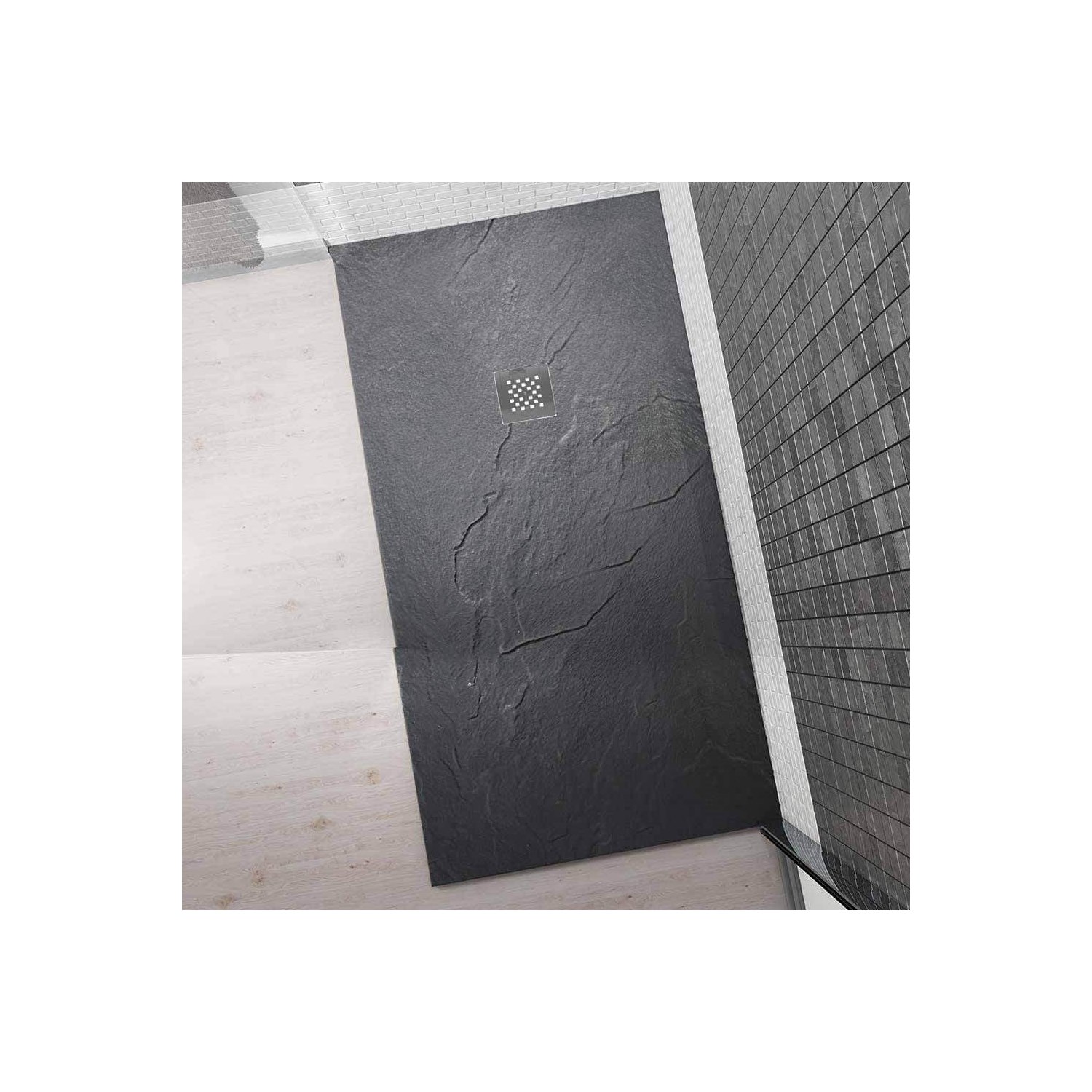 Drench Anthracite Rectangular Slate Effect Shower Tray - 1200, 1400 ...